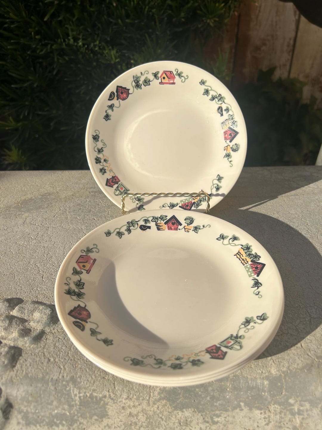 4 Corelle Garden Home Pattern 6-3/4 “ Bread & Butter Plates - Etsy