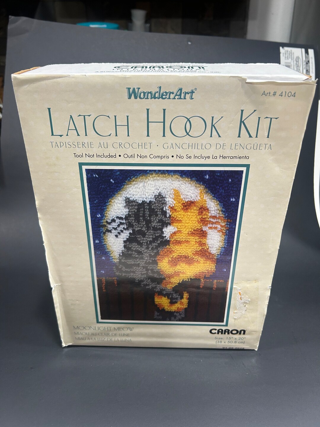 Vintage New Old Stock Latch Hook Rug .title Is,”moonlight Meow Finish ...