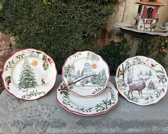 Better Homes and Garden Limited Edition Winter Forest Dish Lot …plates ...