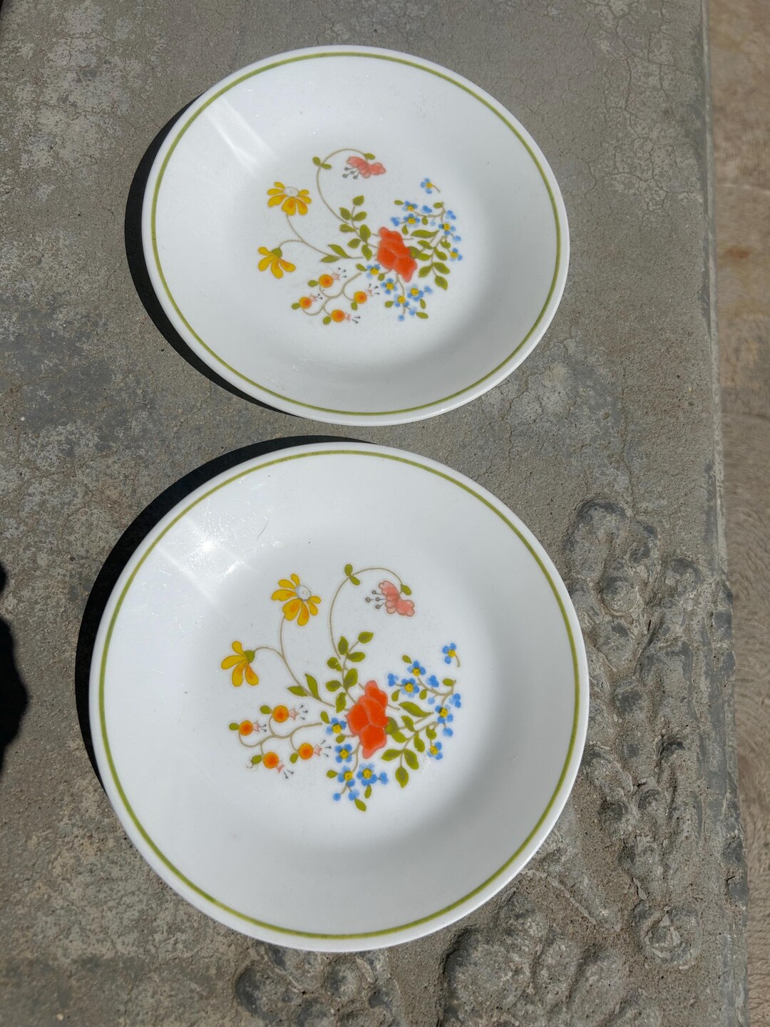 2 Corelle Wildflower Pattern 7 Salad Bread Plates - Etsy