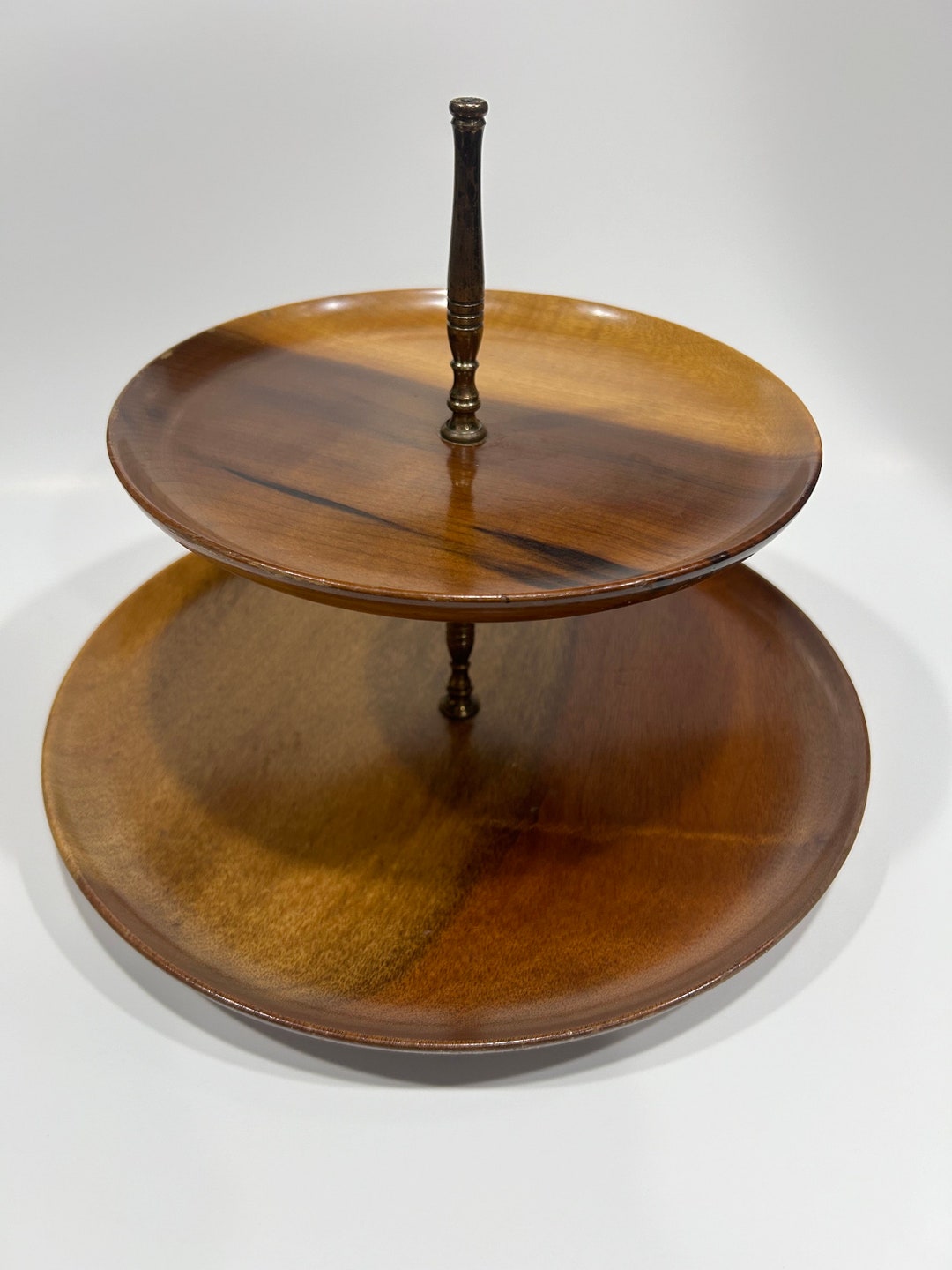 Vintage Myrtlewood 2 Tier Tidbit Tray - Etsy