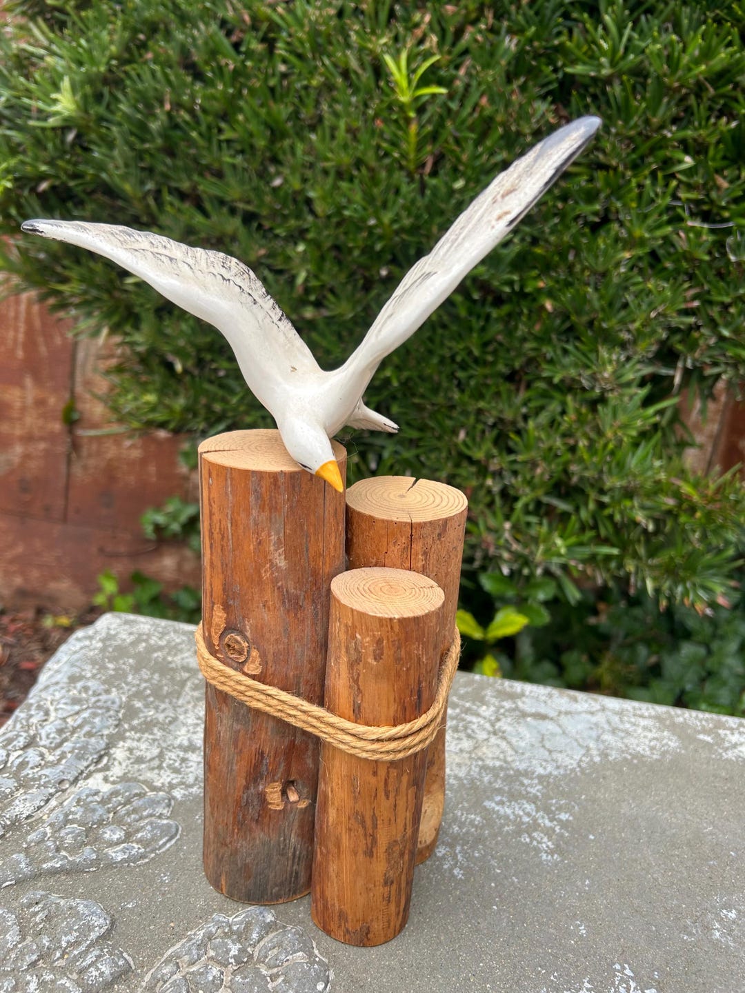 Vintage Jonathan Seagull Shore Wood Figurine - Etsy