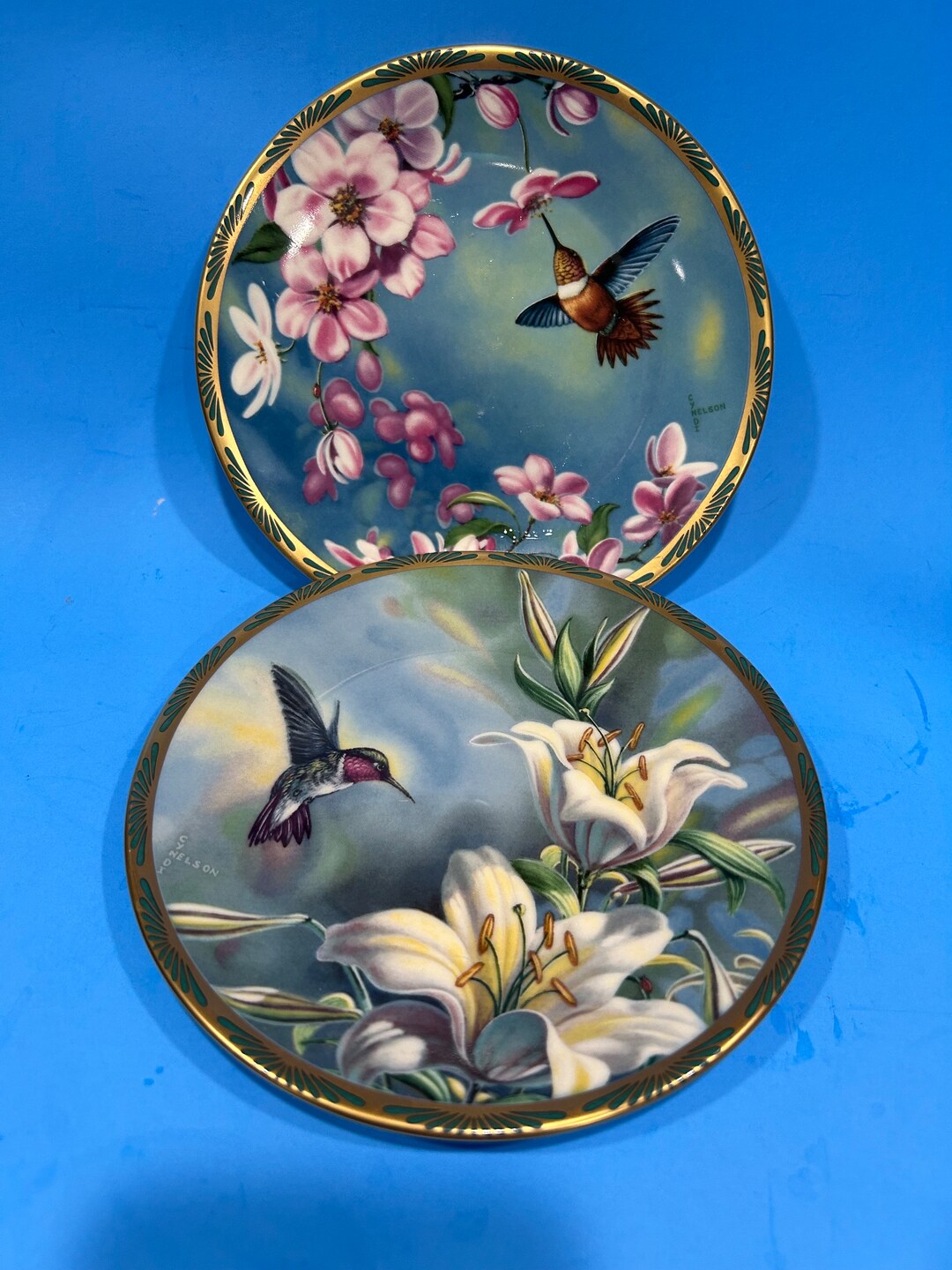 Cyndi Nelson Hummingbird Collectors Fine China Collecters Plates 1st ...