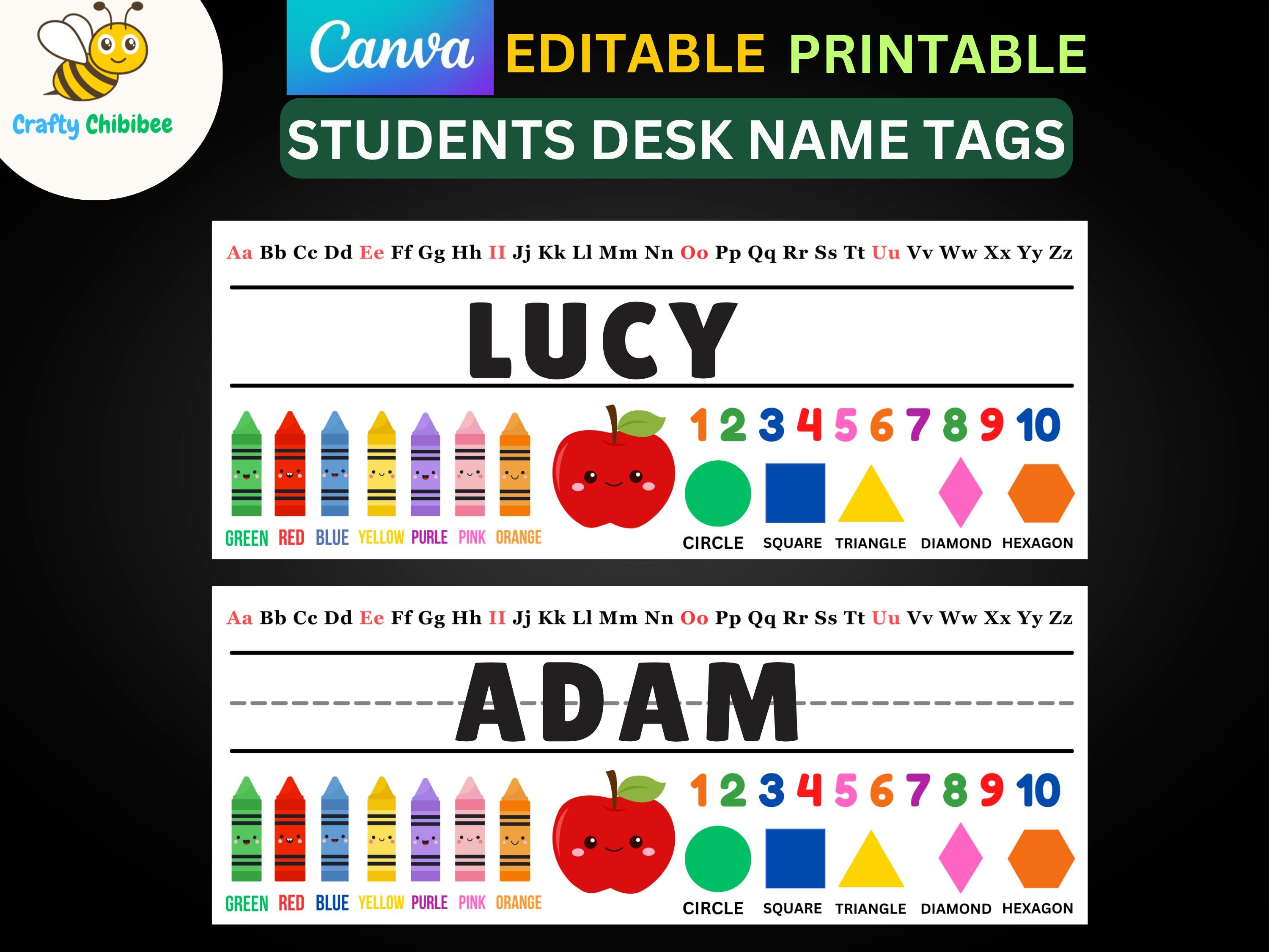 Student Name Tag | Editable | Printable | Classroom Desk Name Tag ...