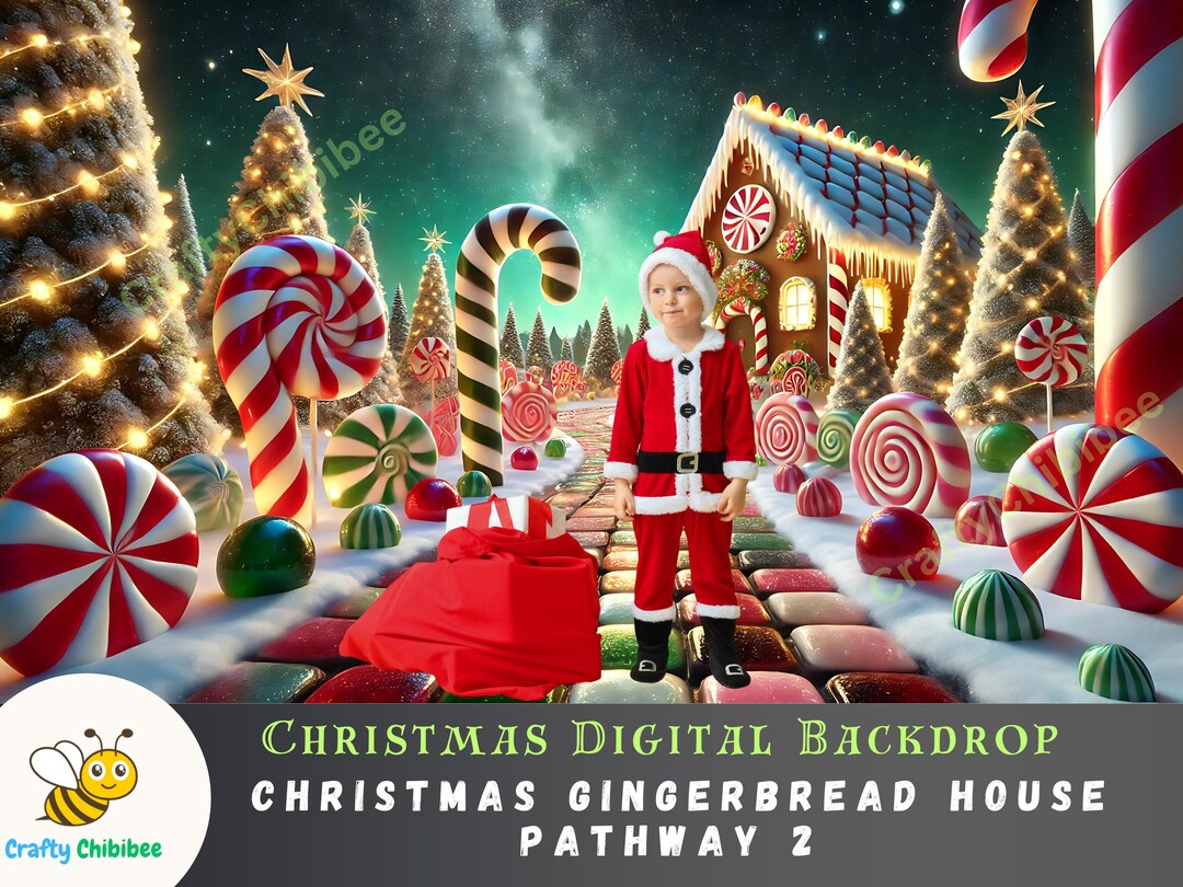Christmas Digital Backdrop | Christmas Gingerbread Pathway Pathway 2 ...