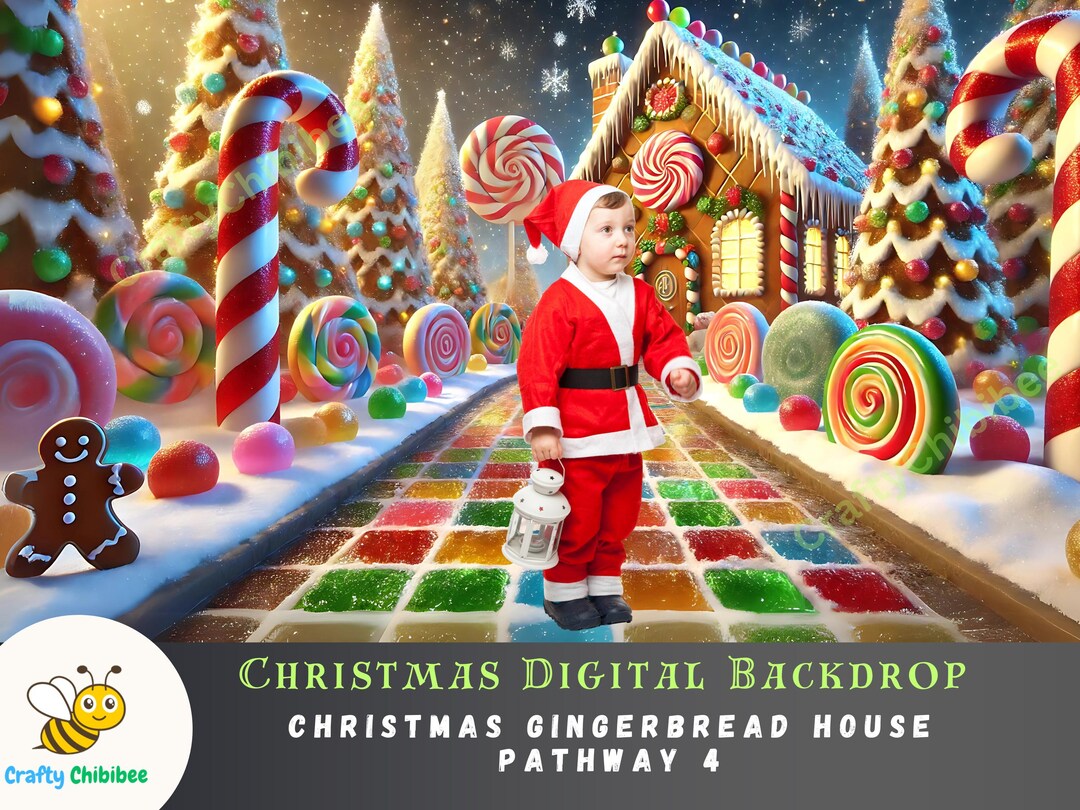 Christmas Digital Backdrop | Christmas Gingerbread Pathway Pathway 4 ...