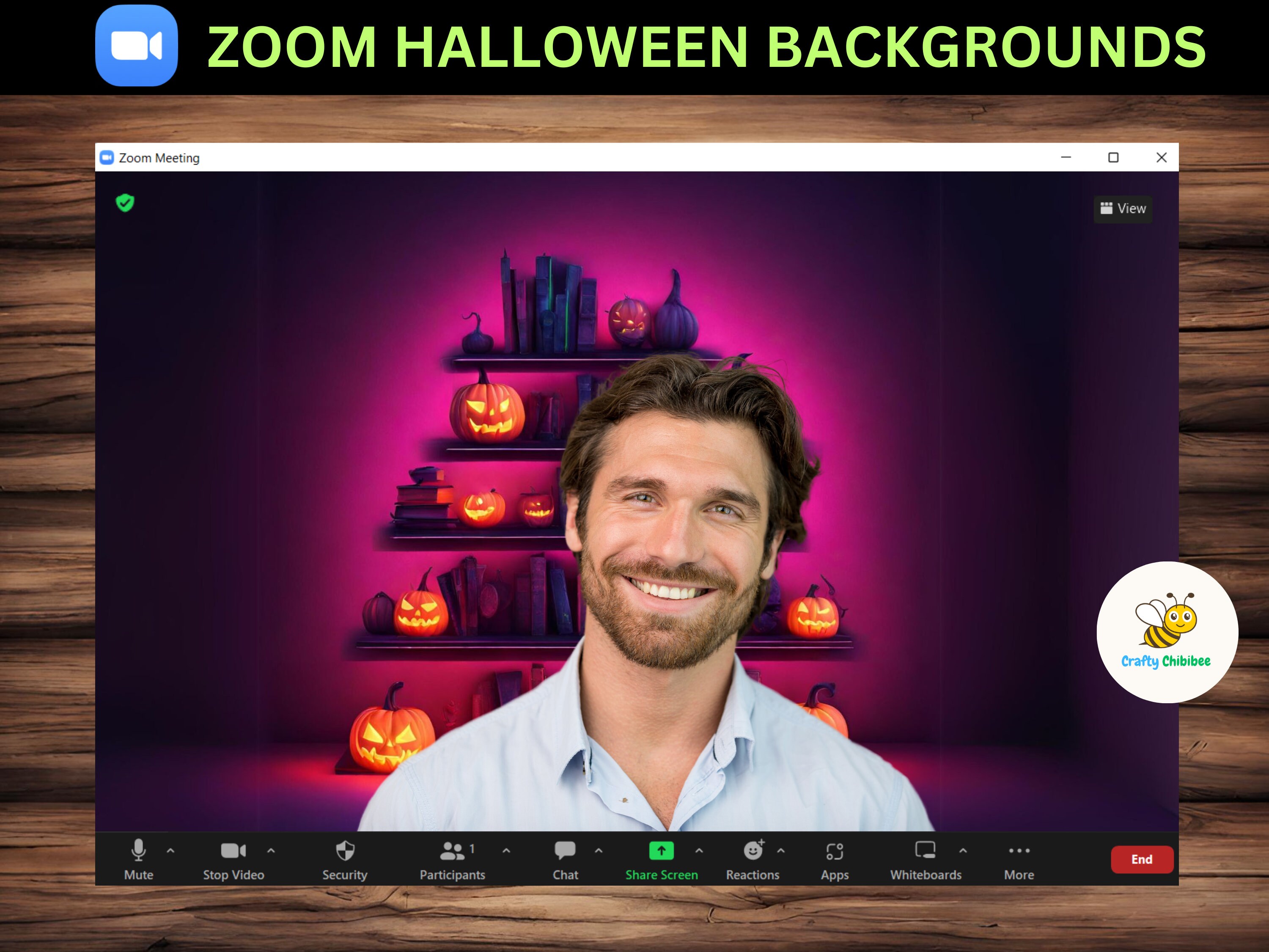 Zoom Halloween Theme Bookshelf Backgrounds. 30 Virtual Backgrounds for ...