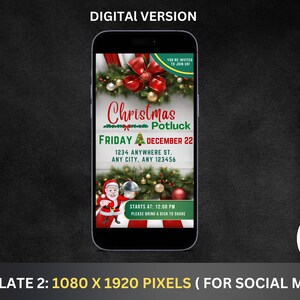 Christmas Potluck Invitation Flyer Template. Editable Canva Template ...