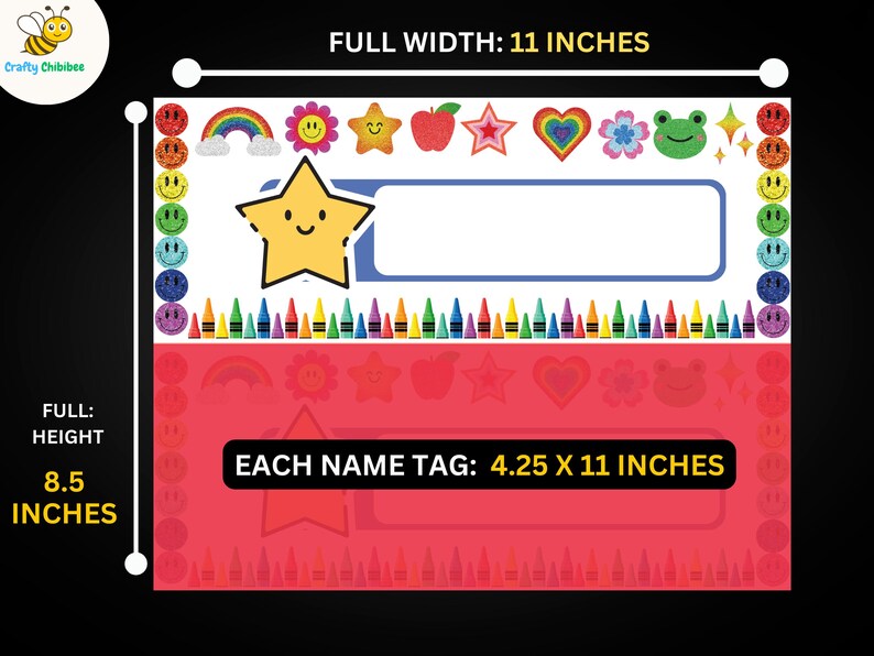 Student Name Tag | Printable | Classroom Desk Name Tag | Fun Cheerful ...