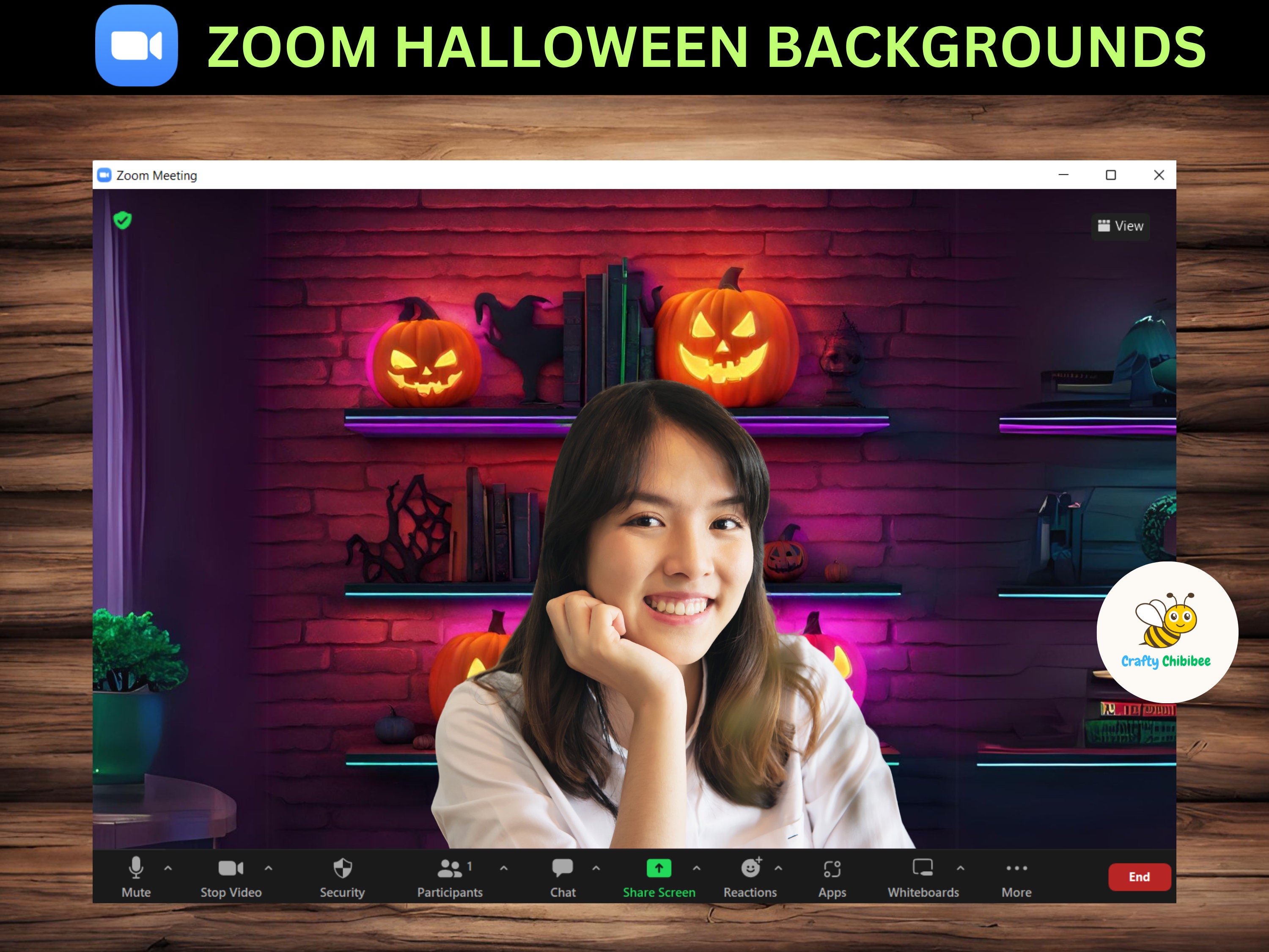 Zoom Halloween Theme Bookshelf Backgrounds. 30 Virtual Backgrounds for ...