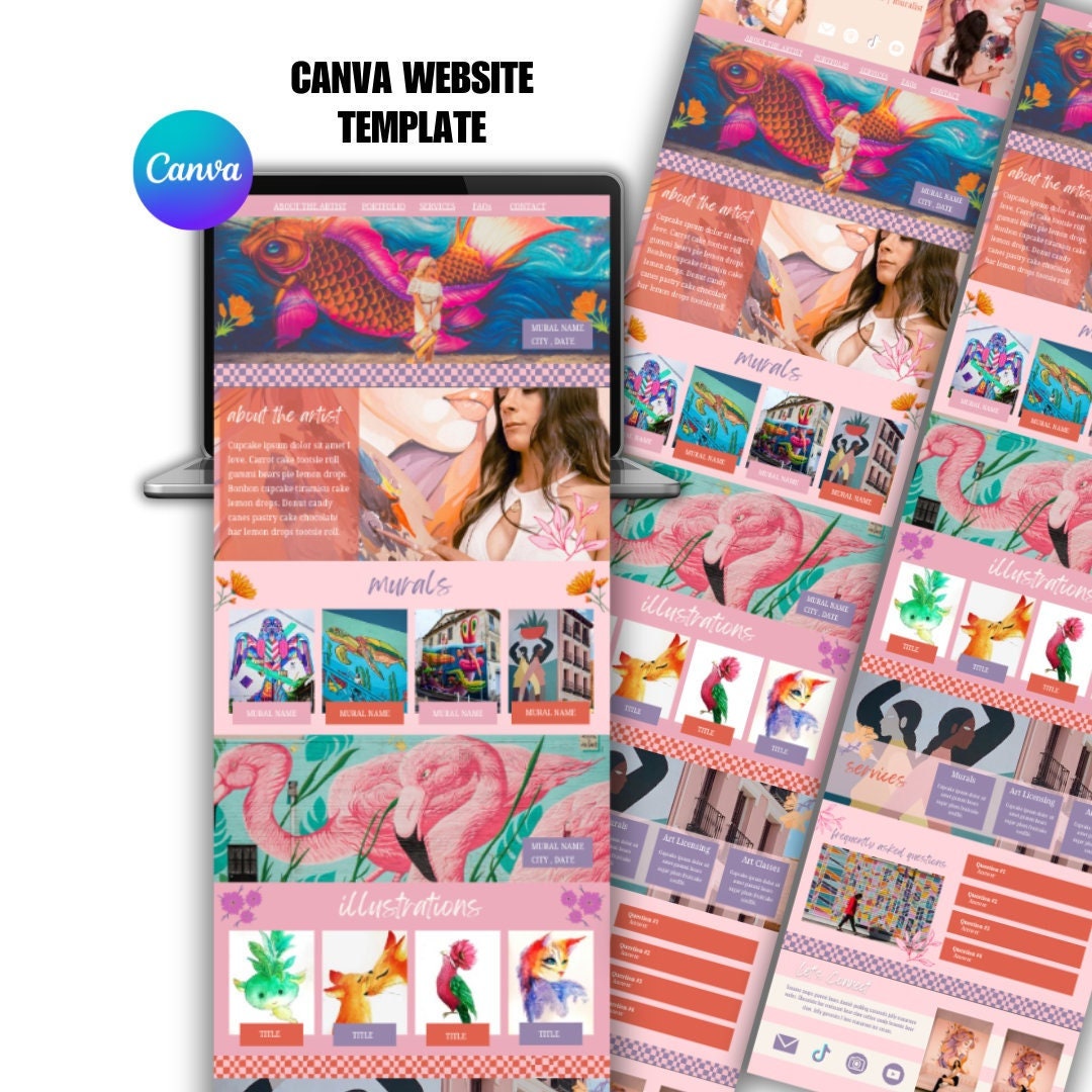 Canva Website Template for Artists, Canva Website, Canva Website ...