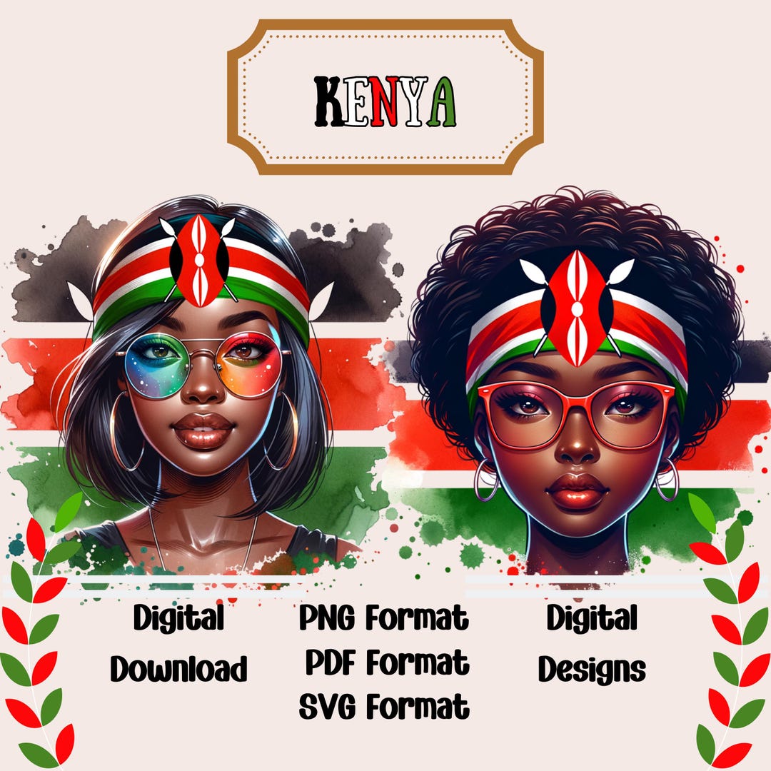 Kenyan Girls Clipart: Kenyan Pride Digital Art (SVG, PNG, PDF) - Etsy