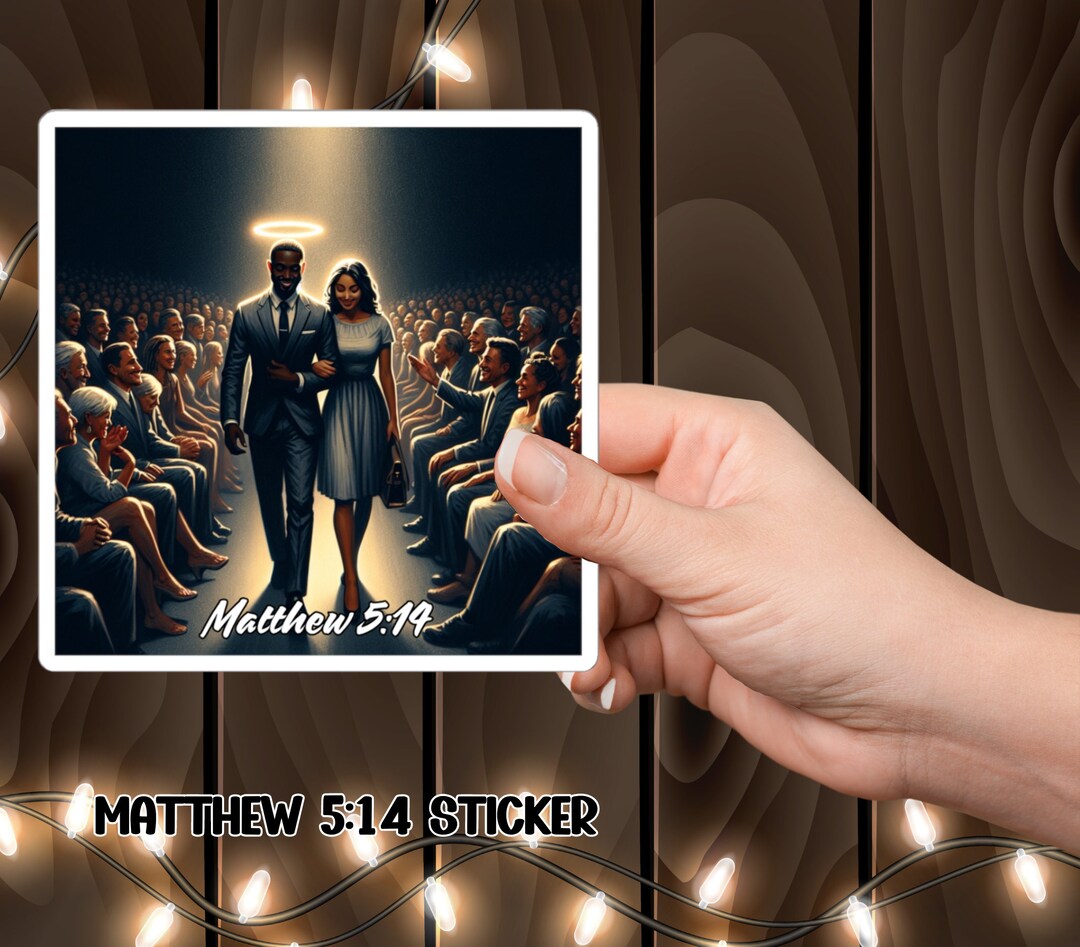 Matthew 5:14 Bible Verse Sticker With Beautiful Illustration, Religious ...