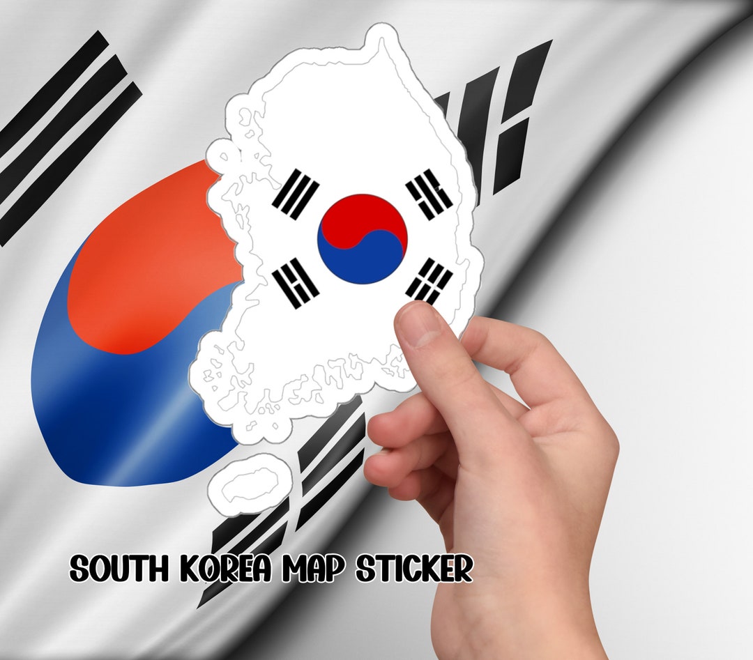 South Korea Map Sticker, Gift for Koreans, Korean Map, Korean Decor ...