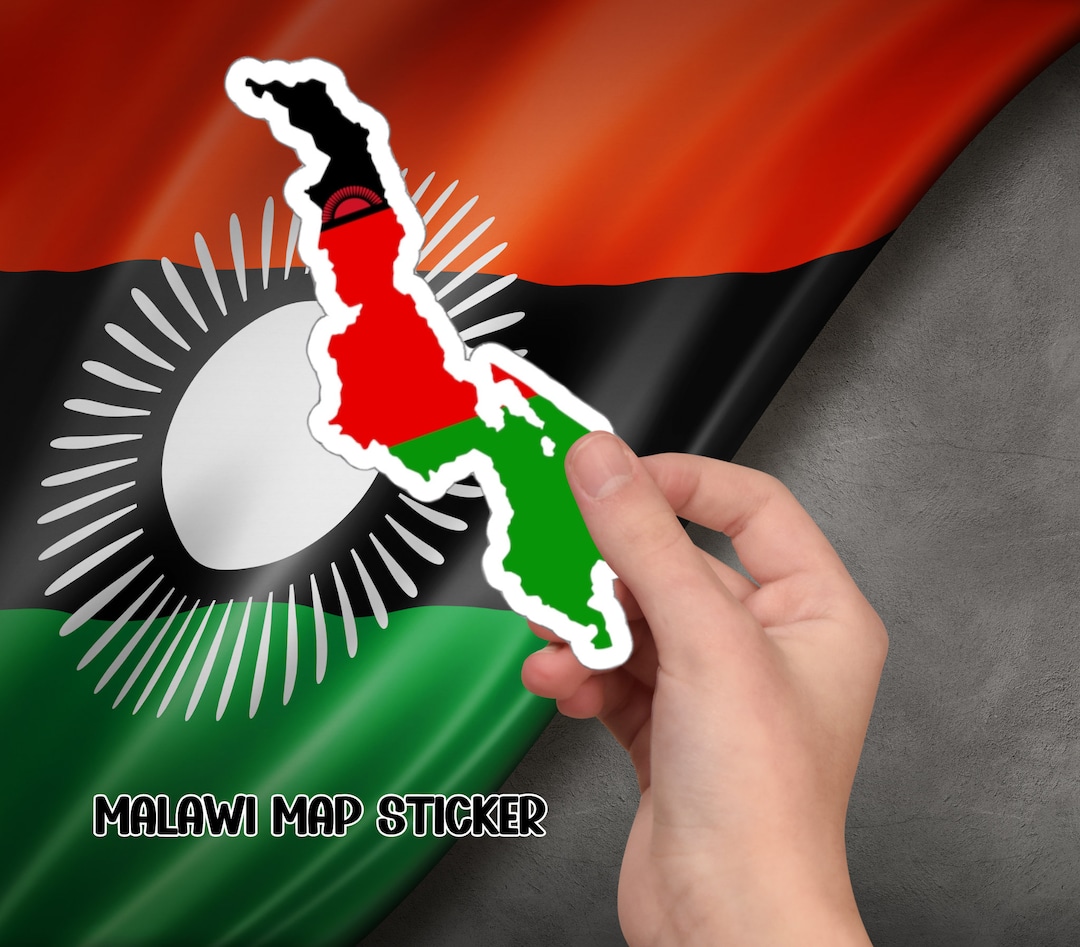 Malawi Map Vinyl Sticker, African Adventure Wanderlust Decor, Malawi ...