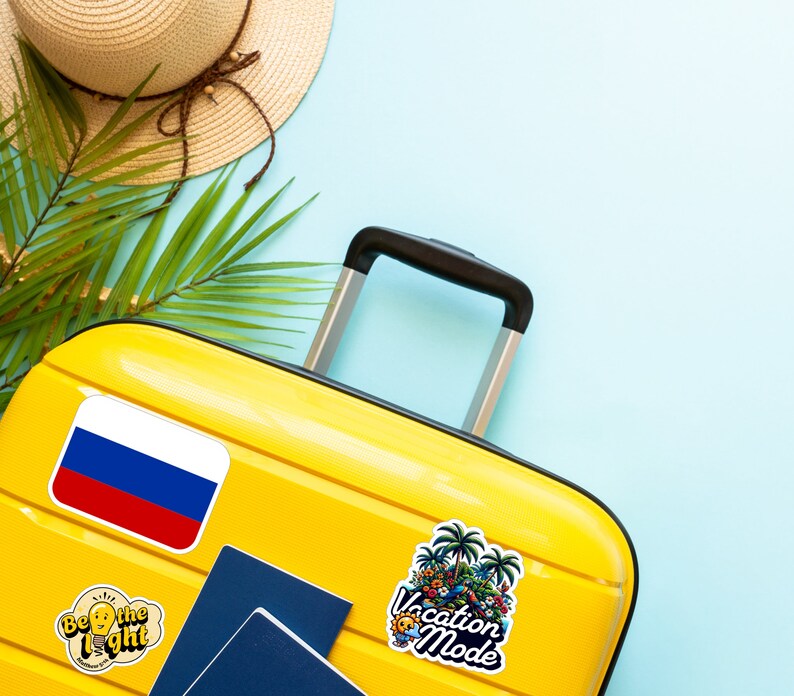 Russian Flag Sticker, Vinyl Decal for Travel Lovers and Adventure ...