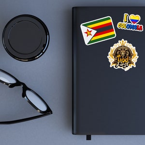 Vinyl Sticker of Zimbabwe Flag, Patriotic Decal for Laptops, Zimbabwe ...