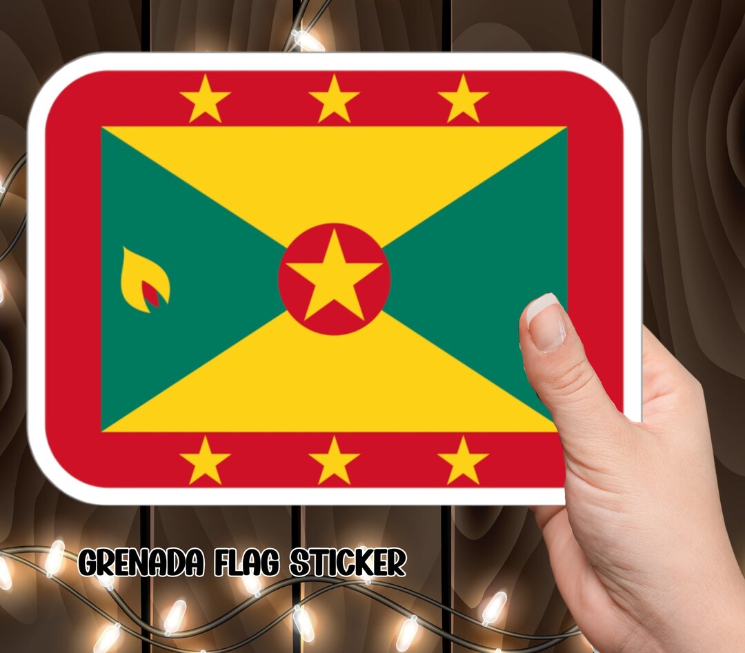 Grenada Flag Sticker: Durable Vinyl Decal for Laptop or Car - Etsy UK