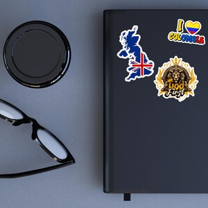 British Inspired United Kingdom Map Laptop Sticker, Travel Lover's Gift ...