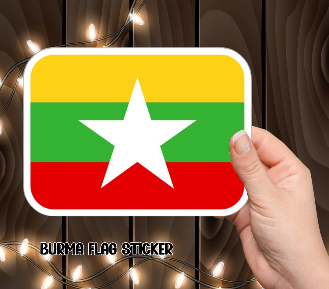 Burma National Flag Adhesive Sticker, Vinyl Decor, Patriotic Myanmar ...