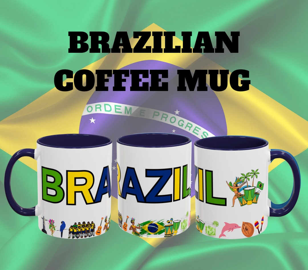 Brazilian Coffee Mug, Travel Souvenir Mug, Accented Handle - Etsy