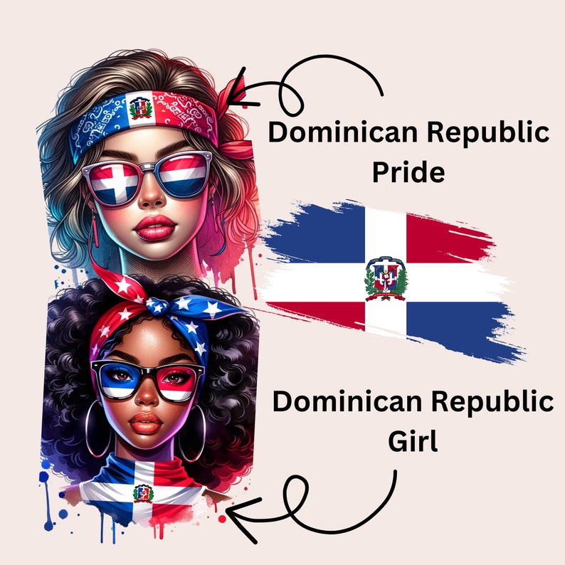 Dominican Republic Girls Clipart: SVG, PNG, PDF (digital Download) - Etsy