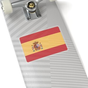 Spain National Flag Vinyl Sticker, European Country Pride Decor, Spain ...