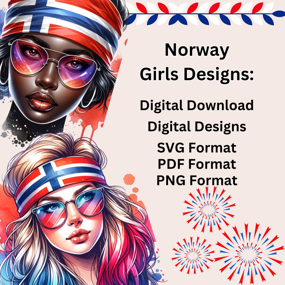 SVG, PNG, PDF Digital Images, Instant Download of Norway Girls ...