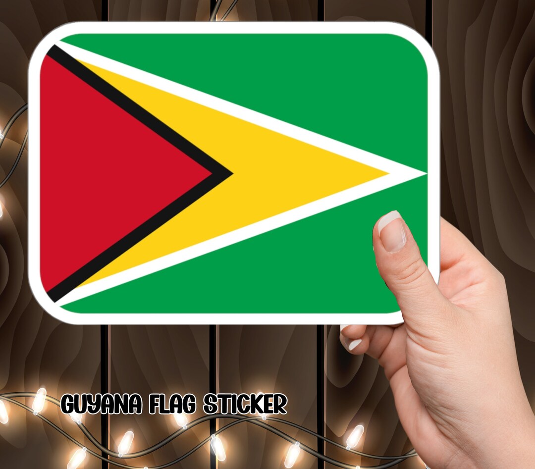 Guyana Flag Sticker, Patriotic Decal for Car, Laptop, or Planner, Show ...