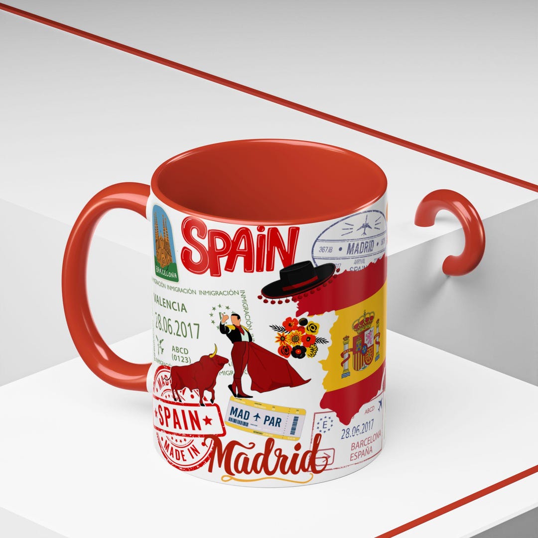 Spain Souvenir Coffee Mug: Vibrant Patriotic Souvenir, Coffee Lovers ...