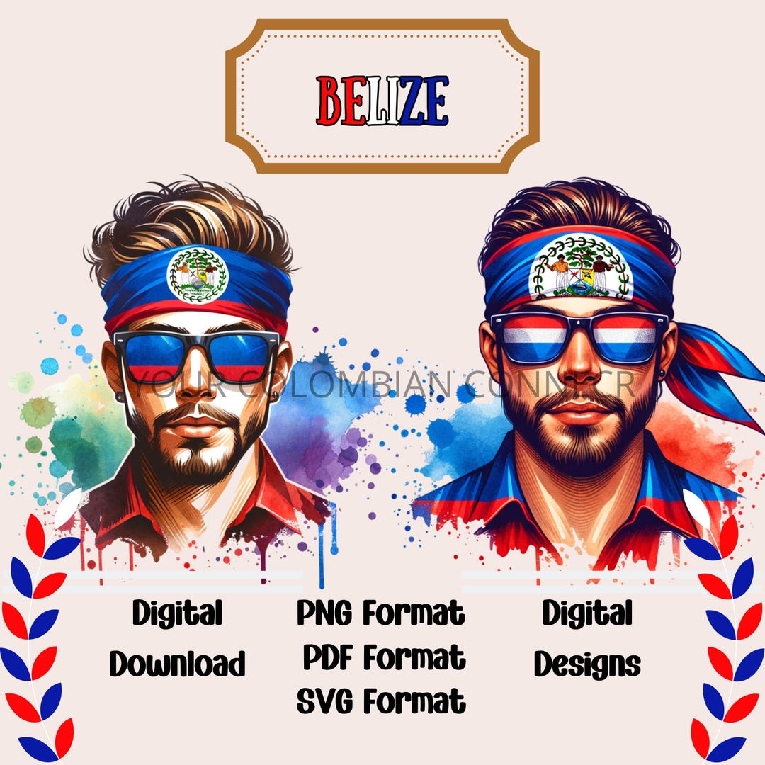 Belize Men in SVG, PNG, PDF Format, Belize Pride, Digital Clipart ...