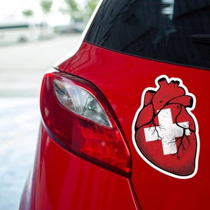 Switzerland Heart Flag Sticker, Decals, Swiss Travel Laptop Car Window ...