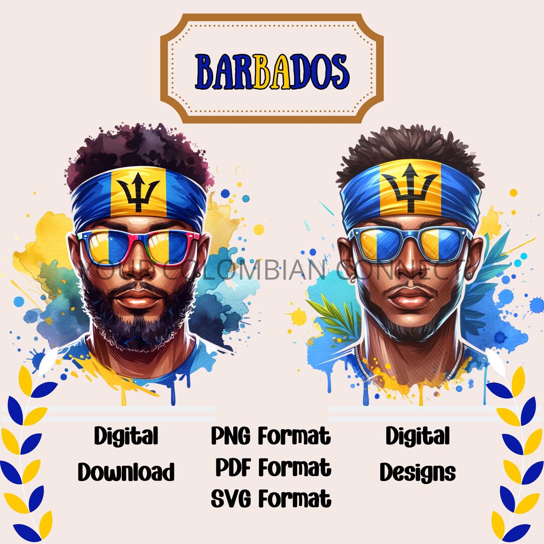 Barbados Men in SVG, PNG, PDF Format, Barbados Pride, Digital Clipart ...