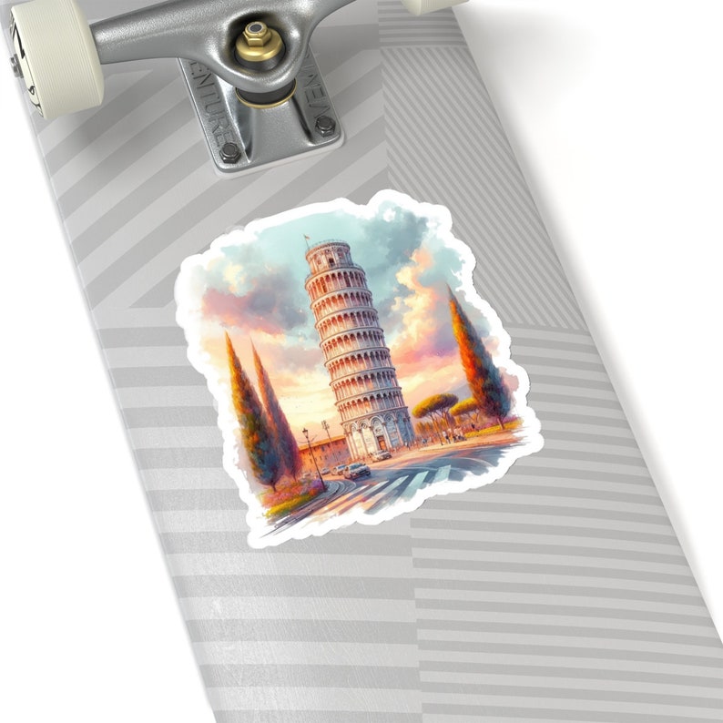 Vintage Style Sticker of the Tower of Pisa, Illustrated Travel Decal ...