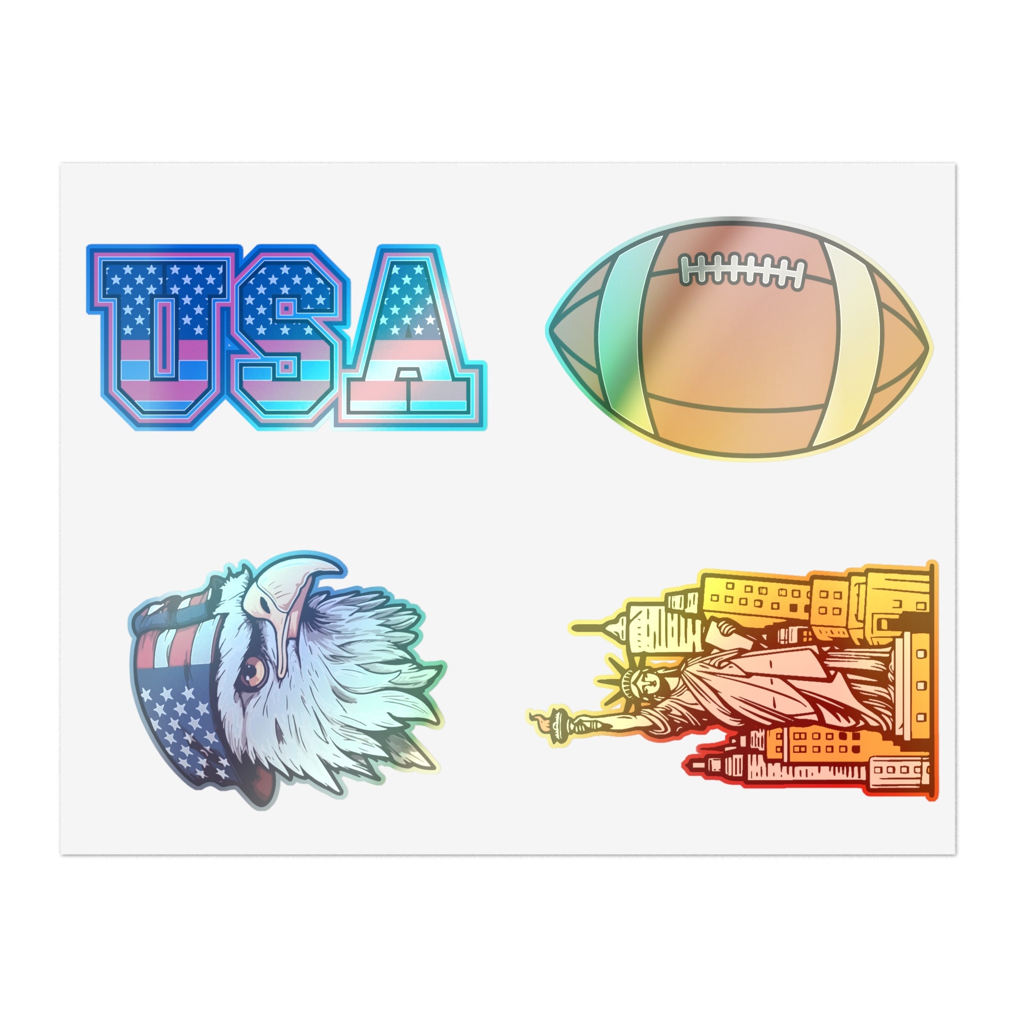 American Pride Sticker Set, USA Flag, Statue of Liberty & More, Usa ...