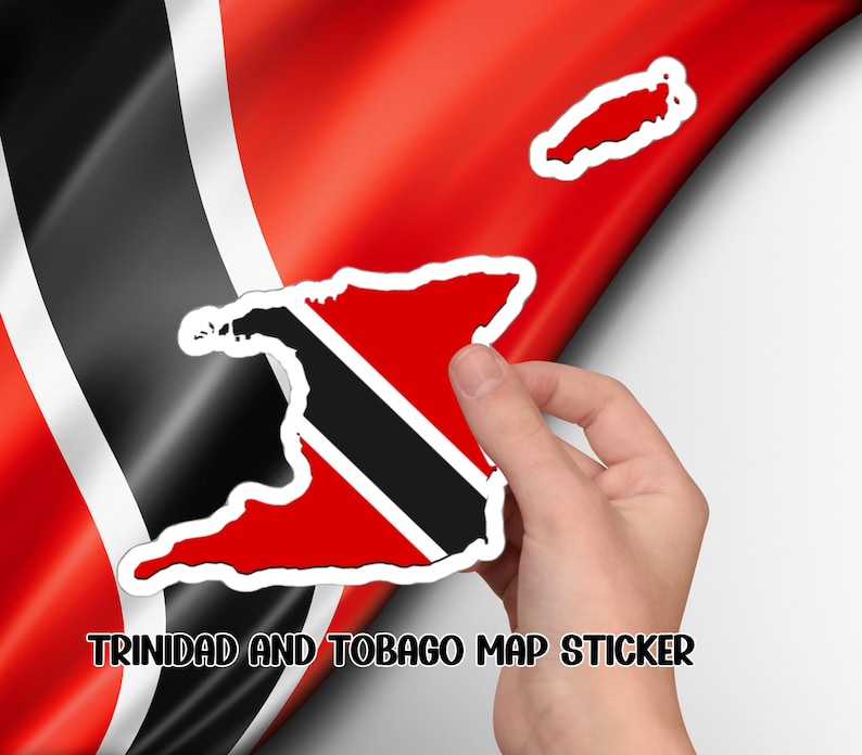 Trinidad & Tobago Vinyl Sticker, Island Vibes Map Sticker, Caribbean ...