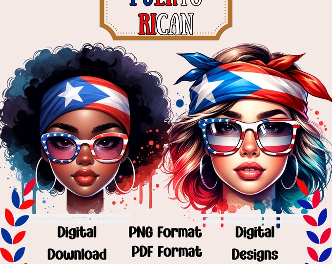 Puerto Rican Girls In Svg Png Pdf Boricua Pride Digital Clipart
