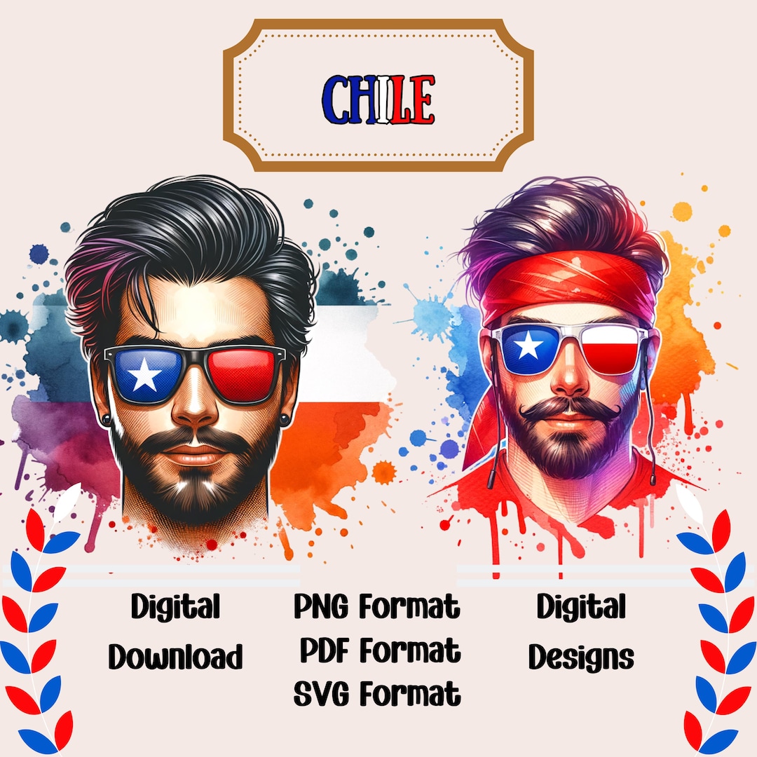 Chilean Men in SVG, PNG, PDF Format, Chilean Pride, Digital Clipart ...