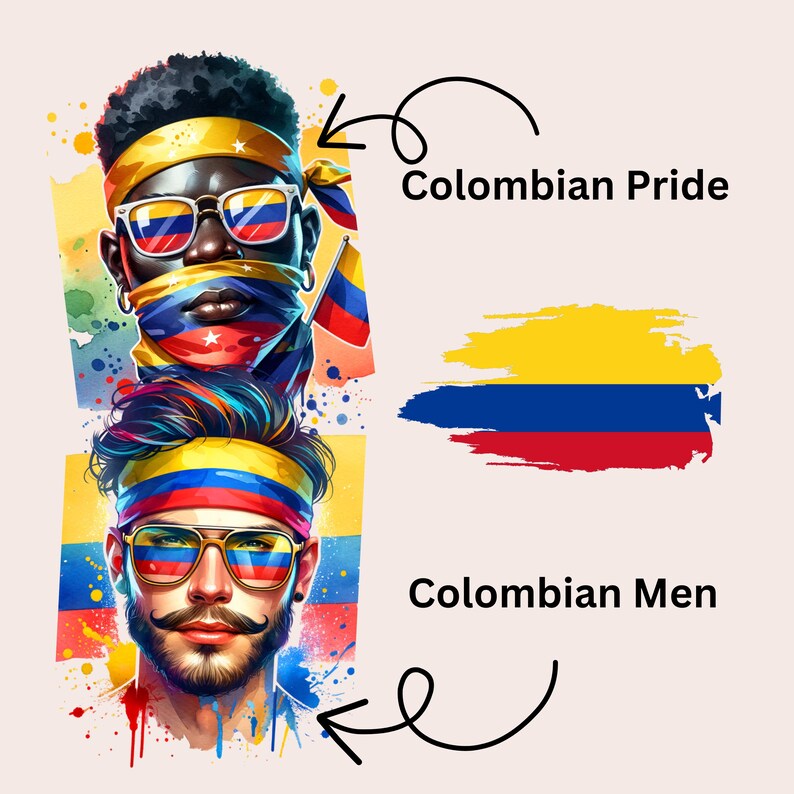 Colombian Men Clipart: Pride Designs (SVG, PNG, PDF) - Etsy