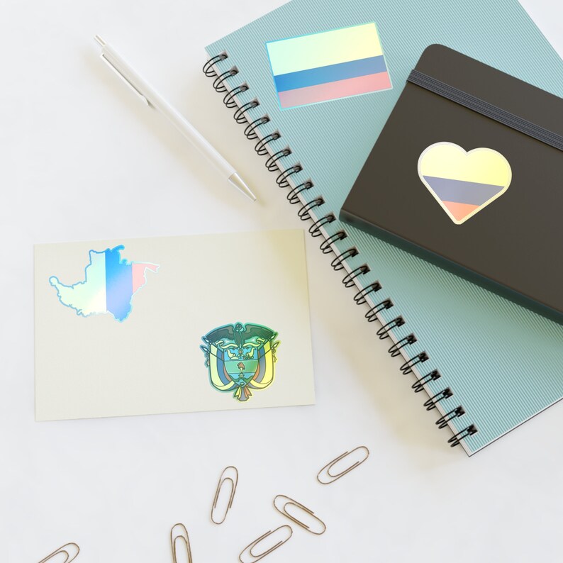 Colombian Flag Inspired Sticker Set of 4, Patriotic Vinyl Decals ...