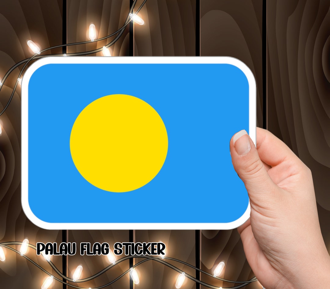 Palau Flag Decal for Planer, Laptop, and More, Palau Flag Vinyl Sticker, Show Your Palau Pride ...