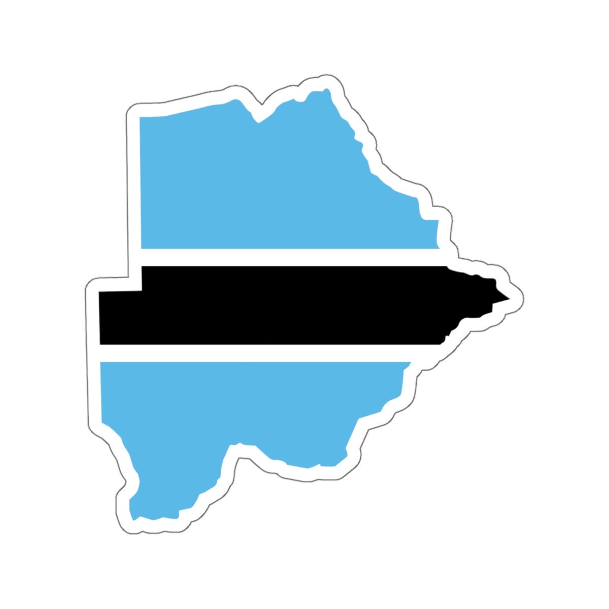 Botswana Flag Map Vinyl Sticker, Travel Gift Souvenir Decor, Cute Botswana Country Map Sticker ...