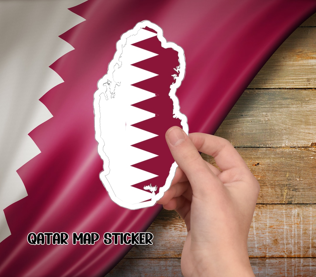 Qatar Map Sticker, Vinyl Decal for Travelers and Adventure Seekers ...