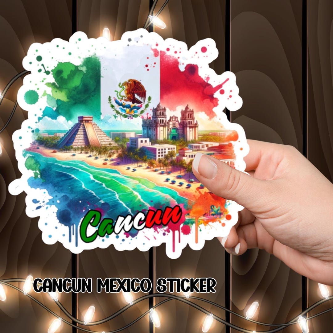 Cancun Mexico Kiss-cut Stickers, Travel Sticker, Destination Sticker ...