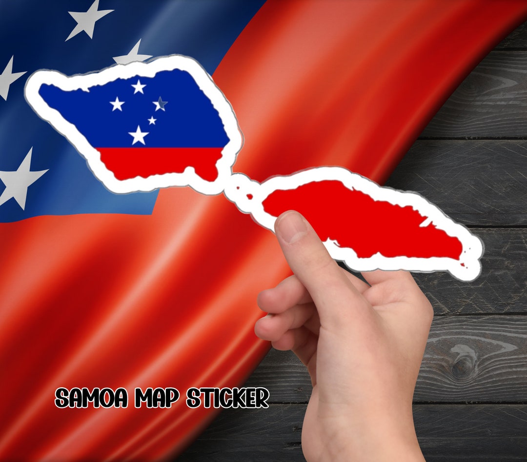 Colorful Samoa Map Sticker, Perfect for Scrapbooking and Journaling ...