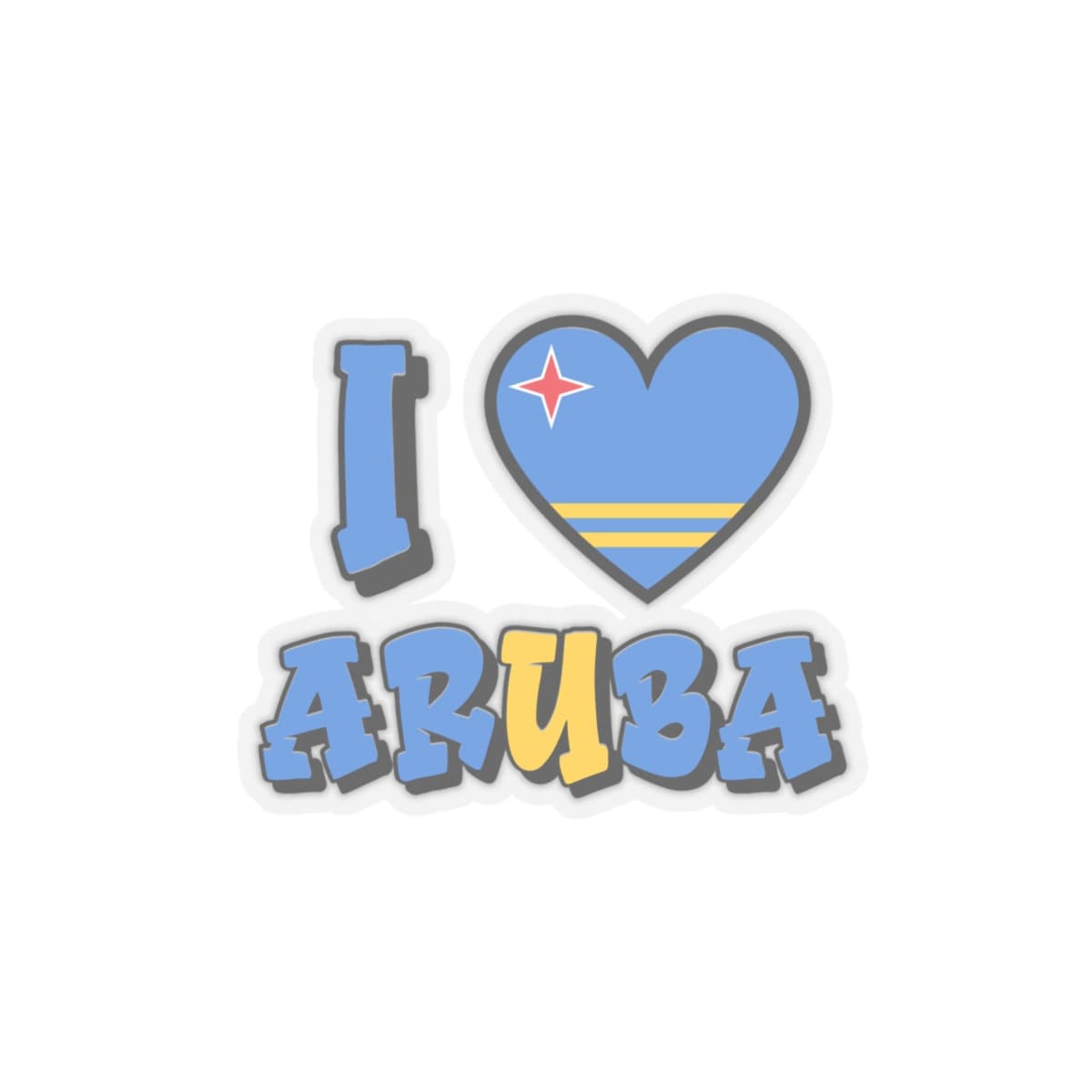 Aruba Love Sticker, Gift for Arubans, Tropical Decor, Unique Gift Idea ...