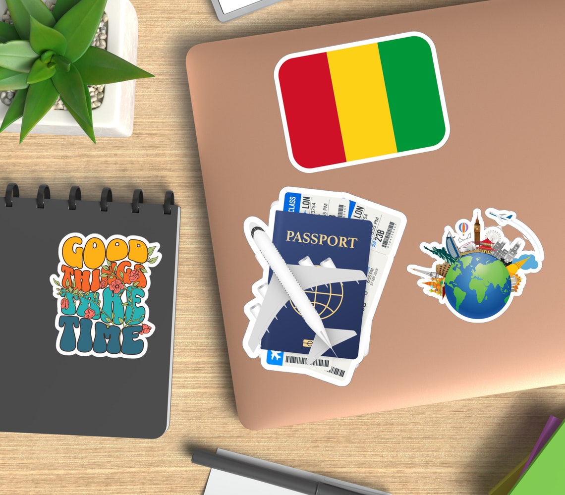 Guinea Flag Vinyl Sticker, National Pride Sticker, Laptop Decal, Travel ...