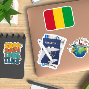 Guinea Flag Vinyl Sticker, National Pride Sticker, Laptop Decal, Travel ...