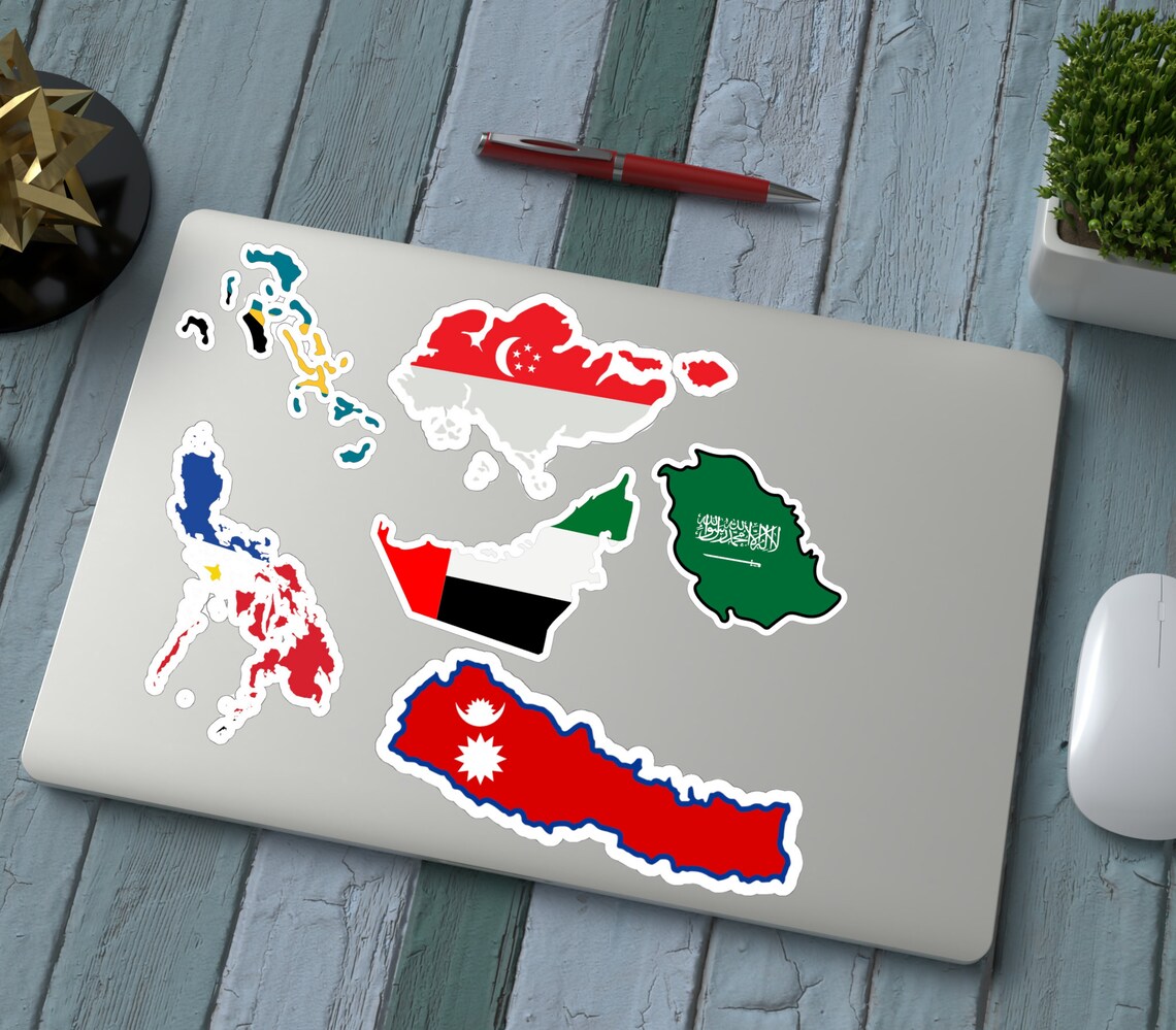 Unique Nepal Map Decal, Adventure Lover's Travel Accessory, Colorful ...