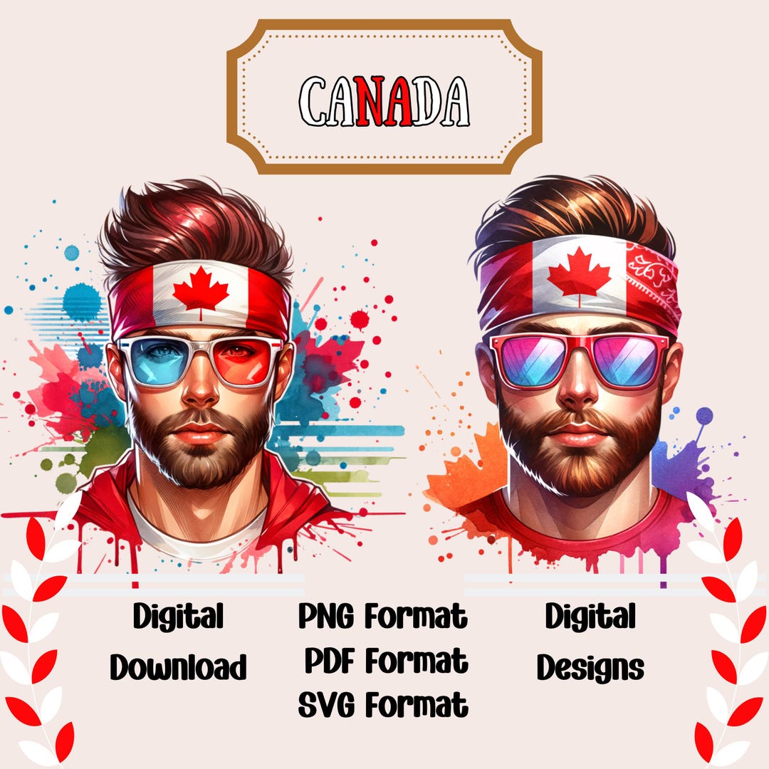 Canadian Men in SVG, PNG, PDF Format, Canadian Pride, Digital Clipart ...